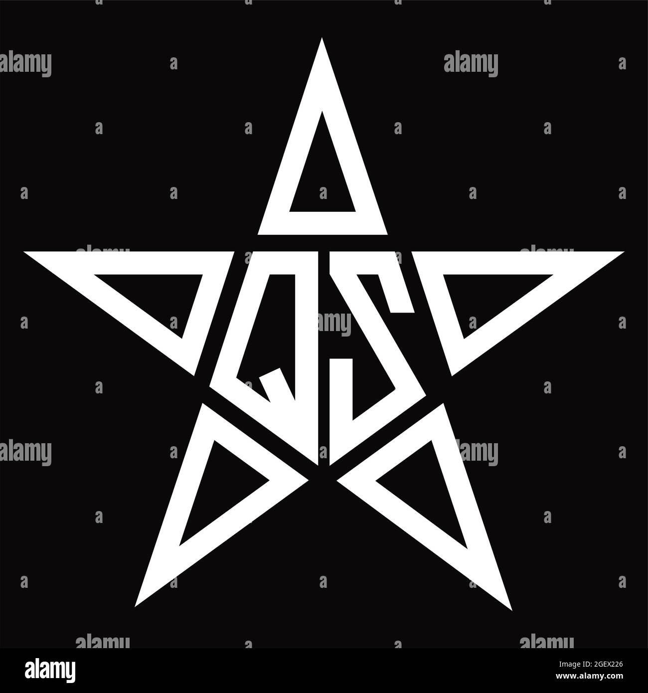 QS Logo monogram with star shape on blackground design template Stock ...