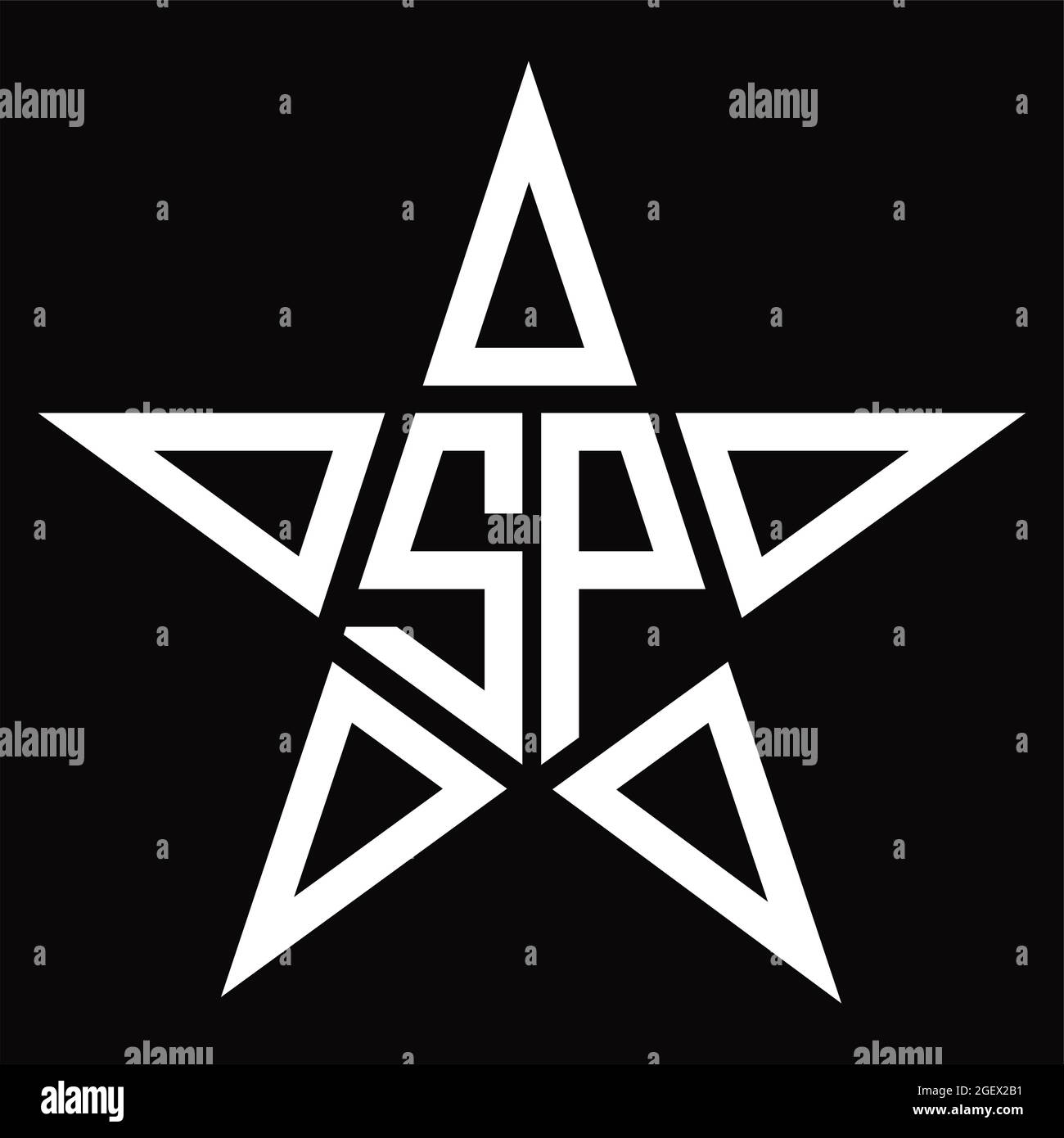 SP Logo monogram with star shape on blackground design template Stock ...