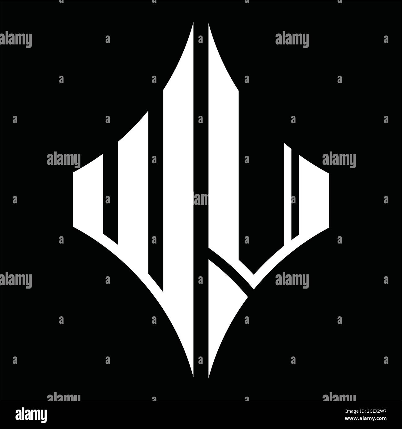 WV Logo monogram with star shape on blackground design template Stock ...