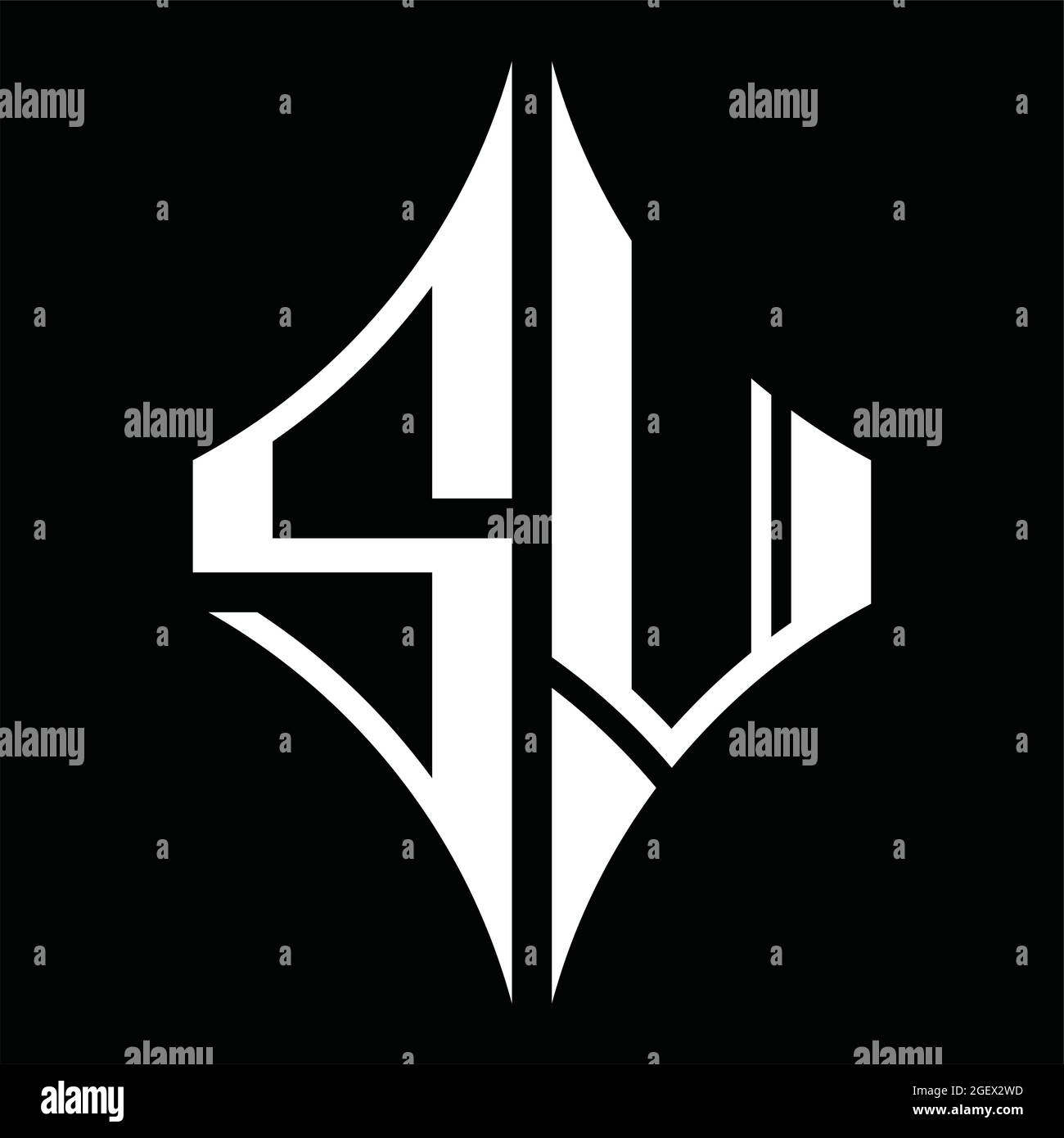 SV Logo monogram with star shape on blackground design template Stock ...