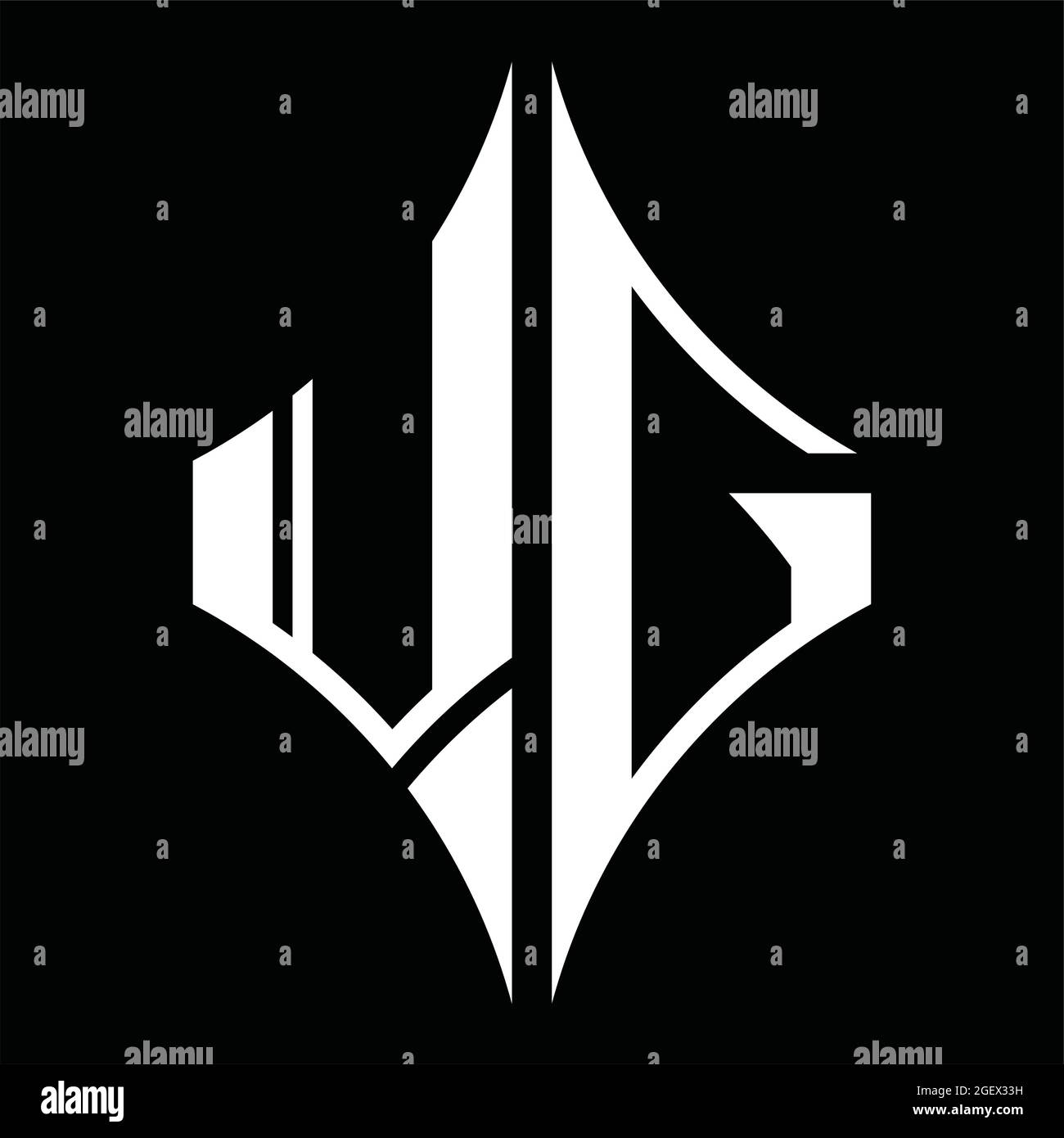 VG Logo monogram with star shape on blackground design template Stock ...