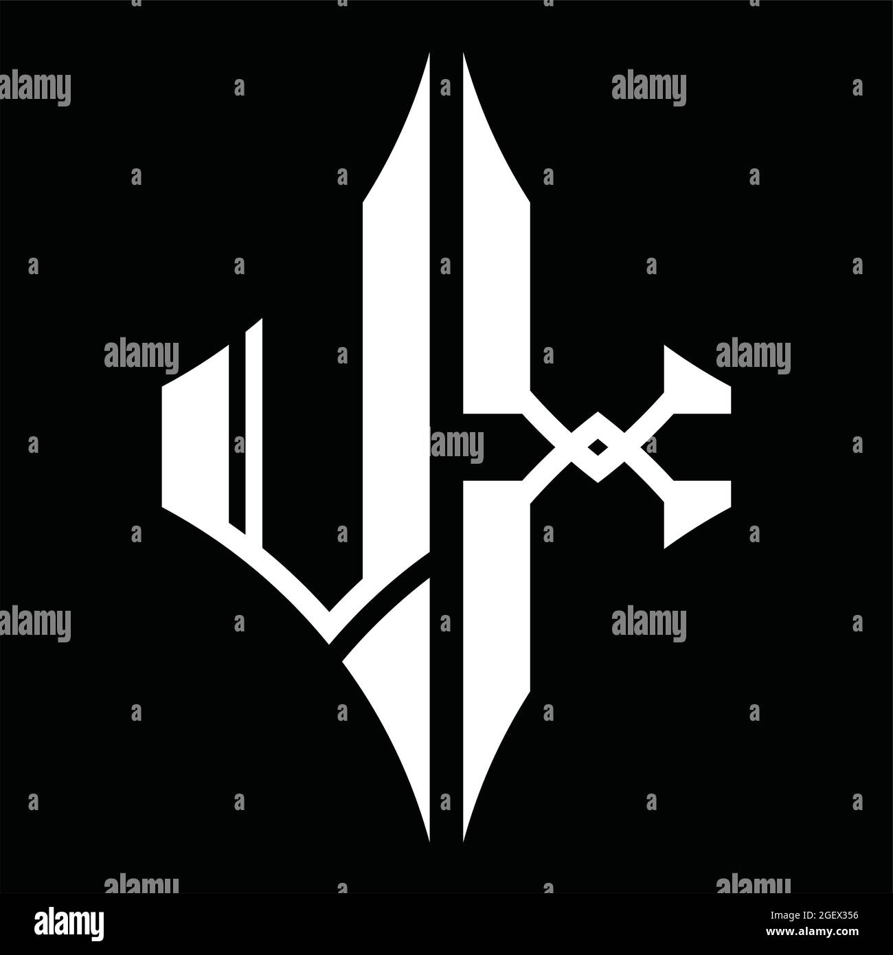 VX Logo monogram with star shape on blackground design template Stock ...