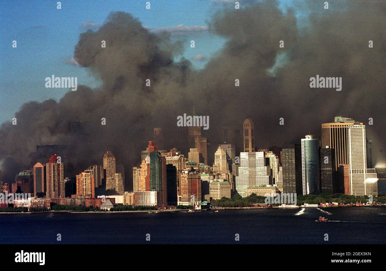 A picture of the New York City skyline on the afternoon of Sept. 11 ...