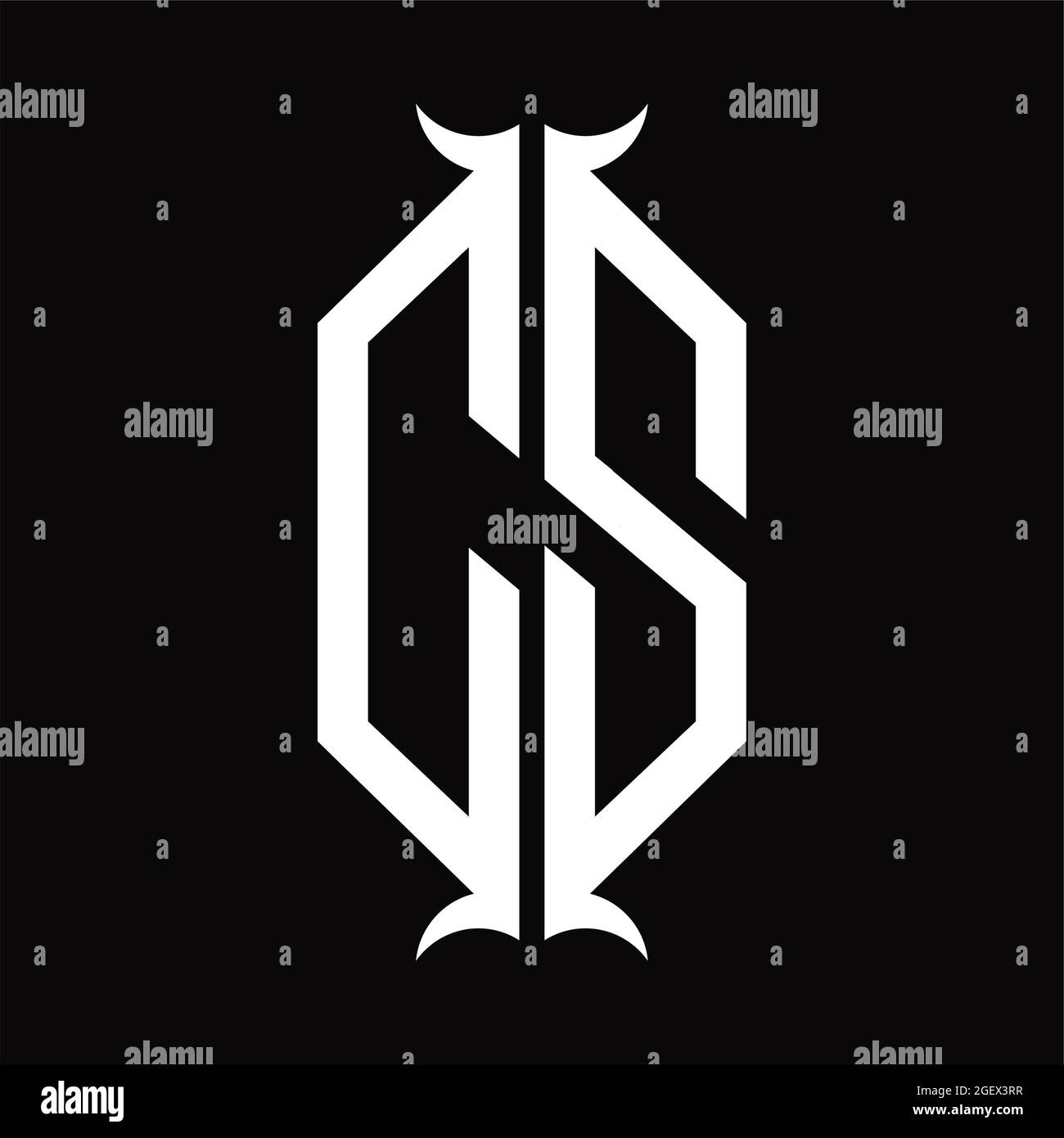 CS Logo monogram with diamond shape on blackground design template ...