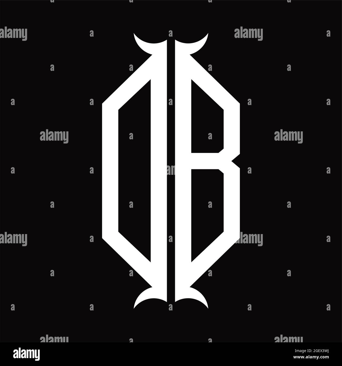 DB Logo monogram with diamond shape on blackground design template ...