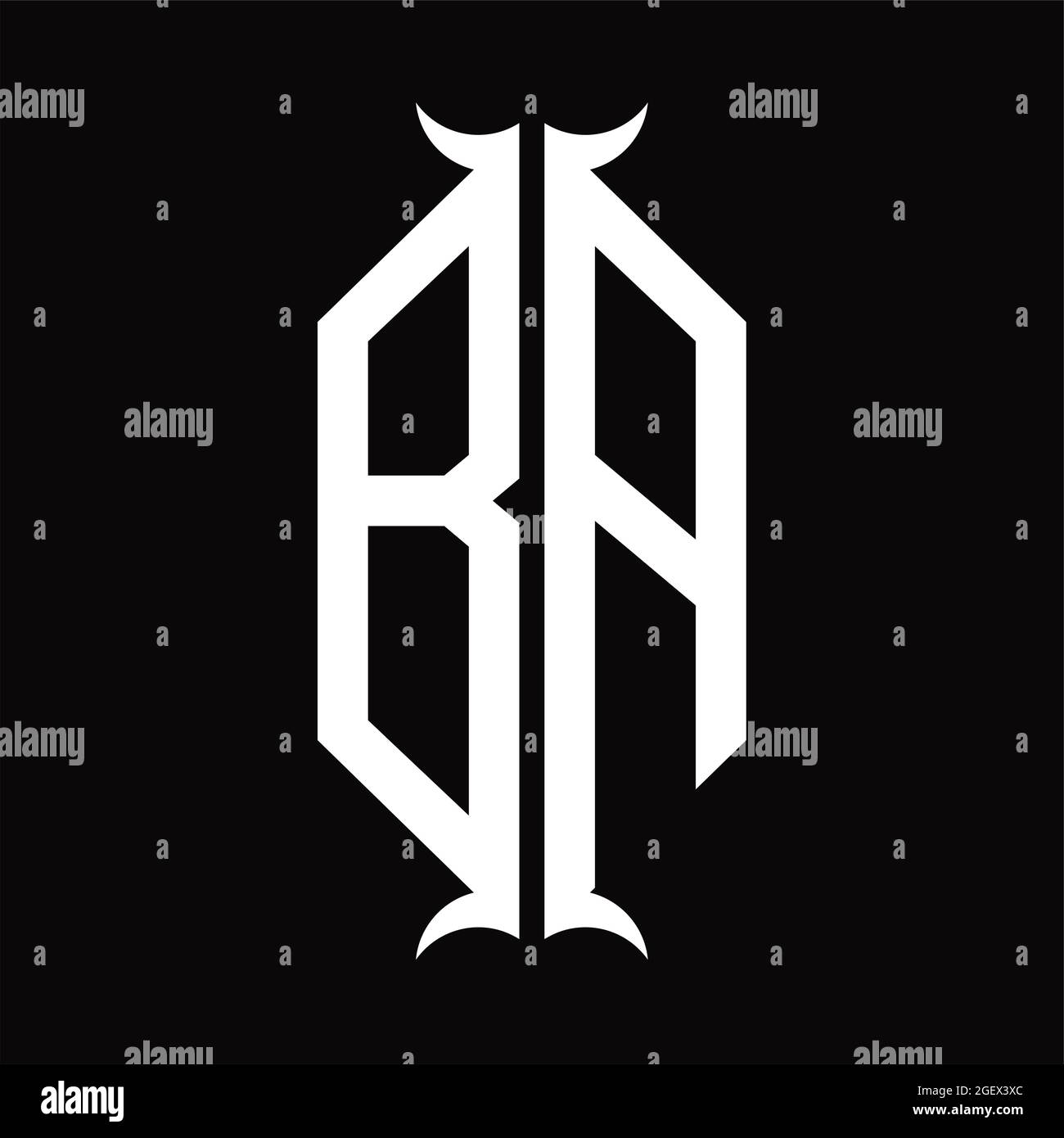 BA Logo monogram with diamond shape on blackground design template ...