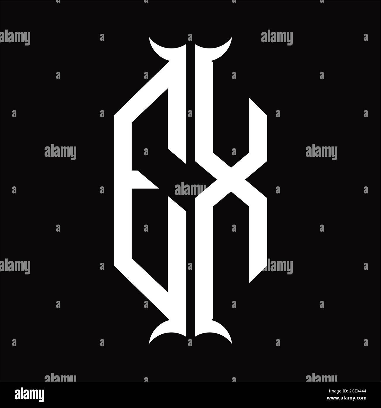 EX Logo monogram with diamond shape on blackground design template ...