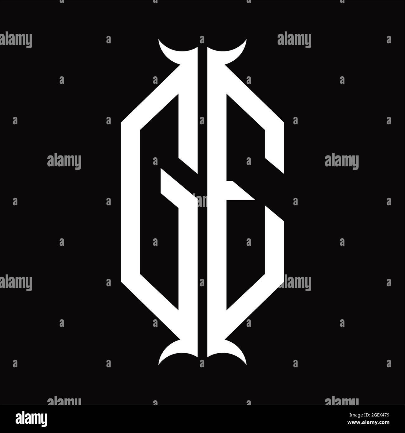 GE Logo monogram with horn shape design template Stock Vector Image ...