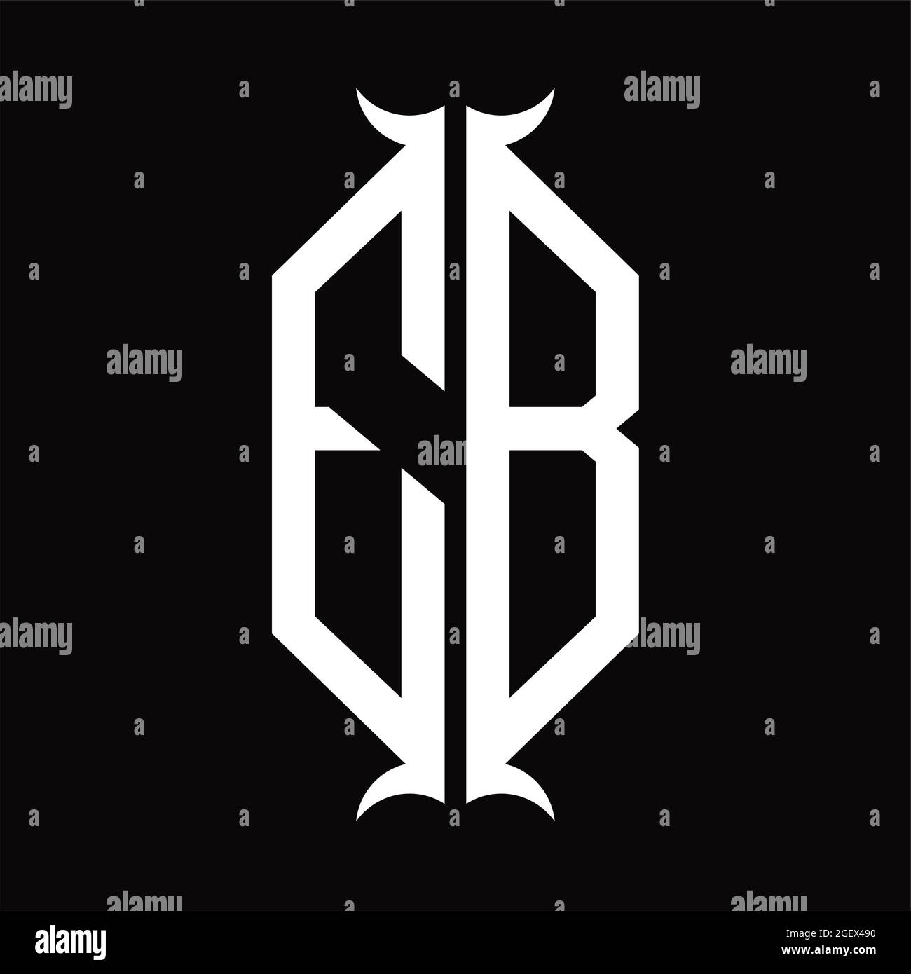 EB Logo monogram with horn shape design template Stock Vector Image ...