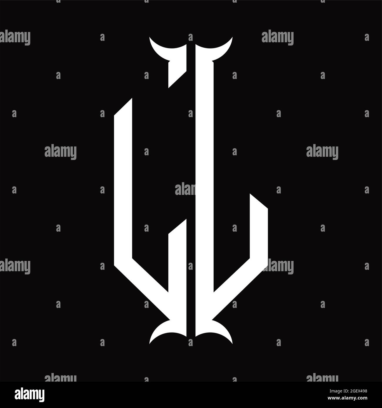 LL Logo monogram with horn shape design template Stock Vector Image ...