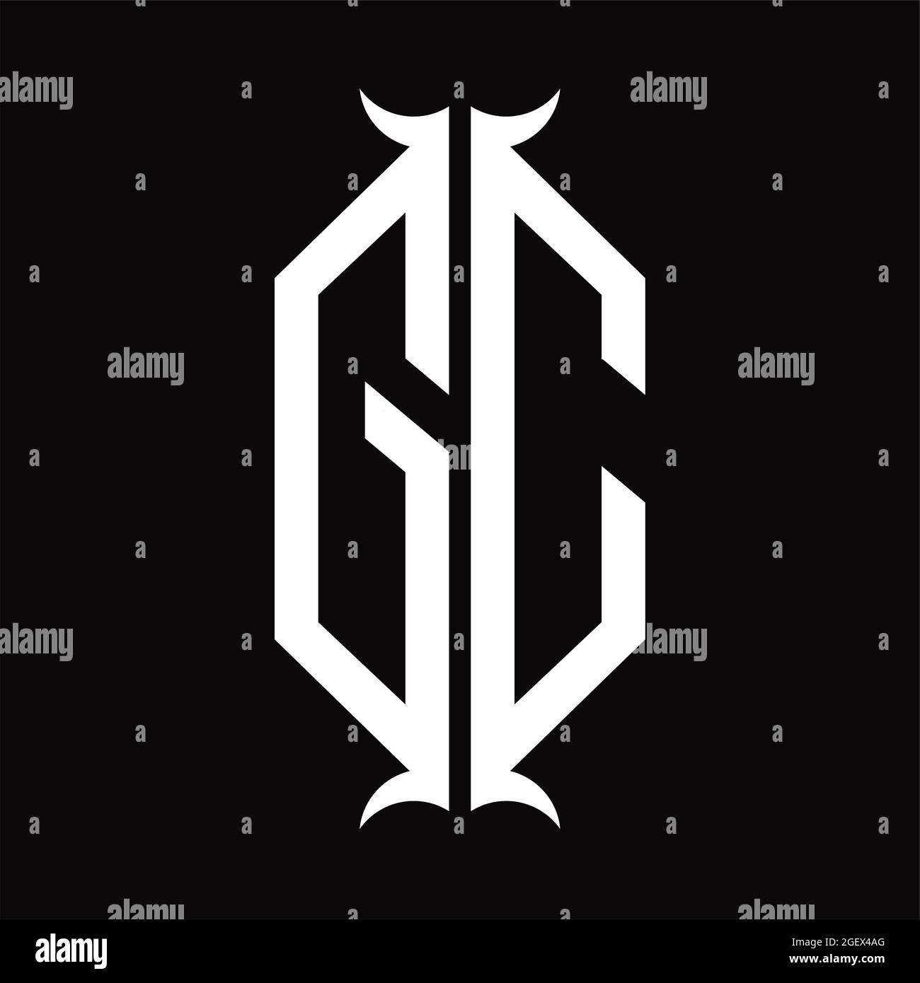 GC Logo monogram with horn shape design template Stock Vector Image ...
