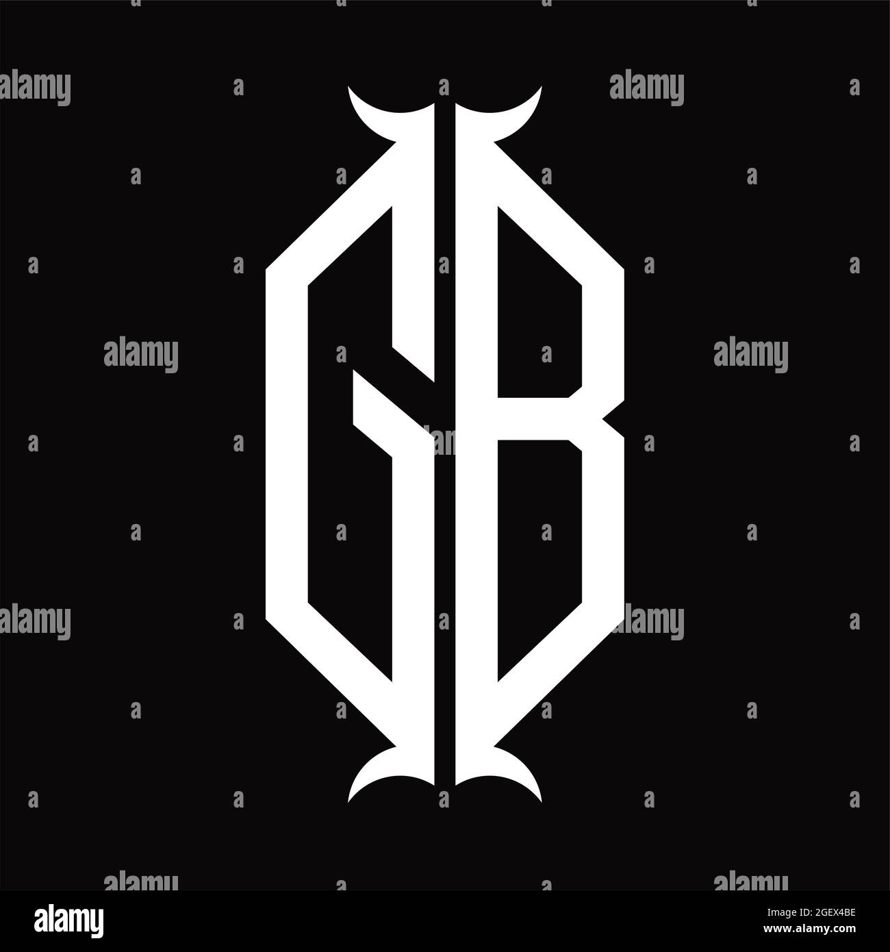 GB Logo monogram with horn shape design template Stock Vector Image ...