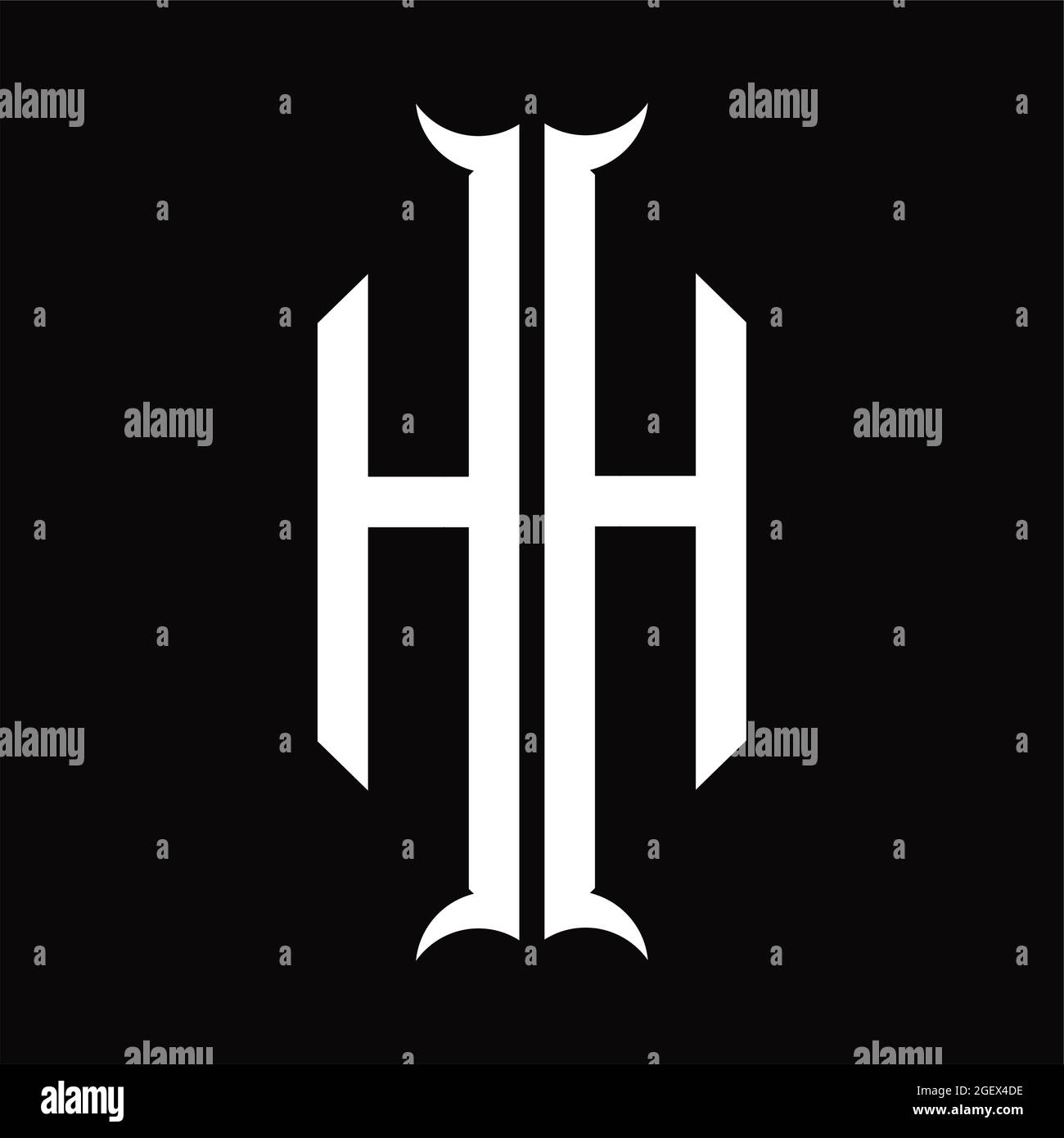 HH Logo monogram with horn shape design template Stock Vector Image & Art - Alamy
