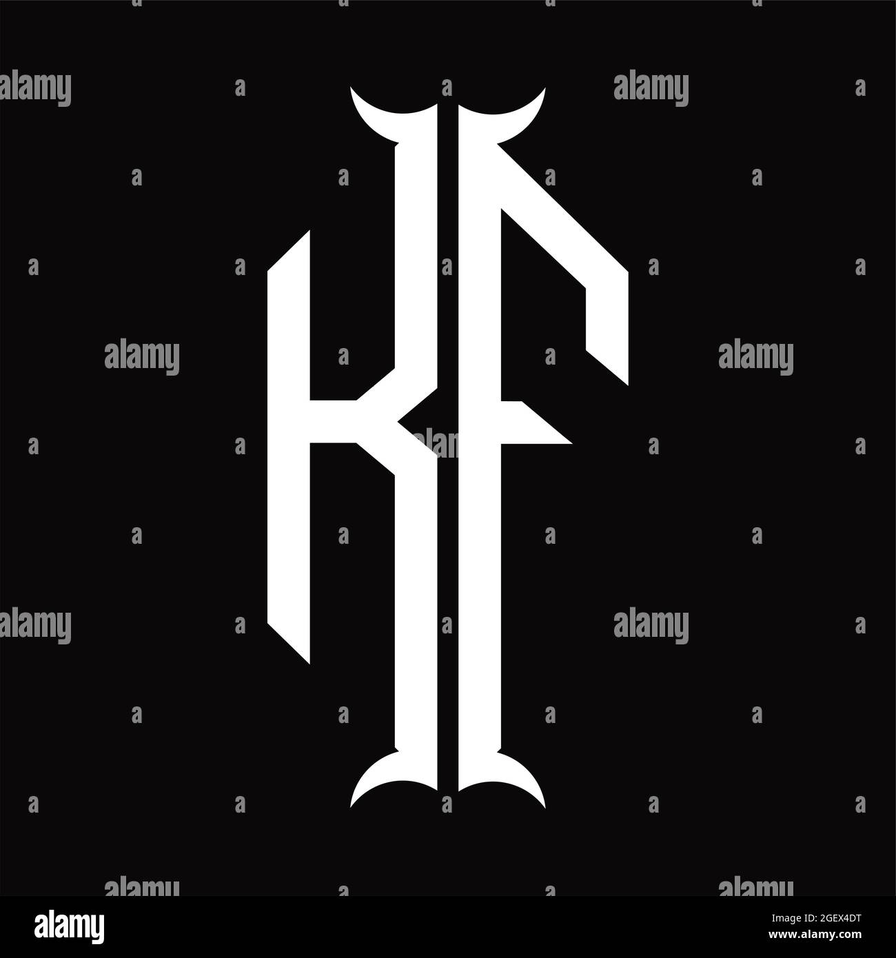 KF Logo monogram with horn shape design template Stock Vector Image & Art - Alamy