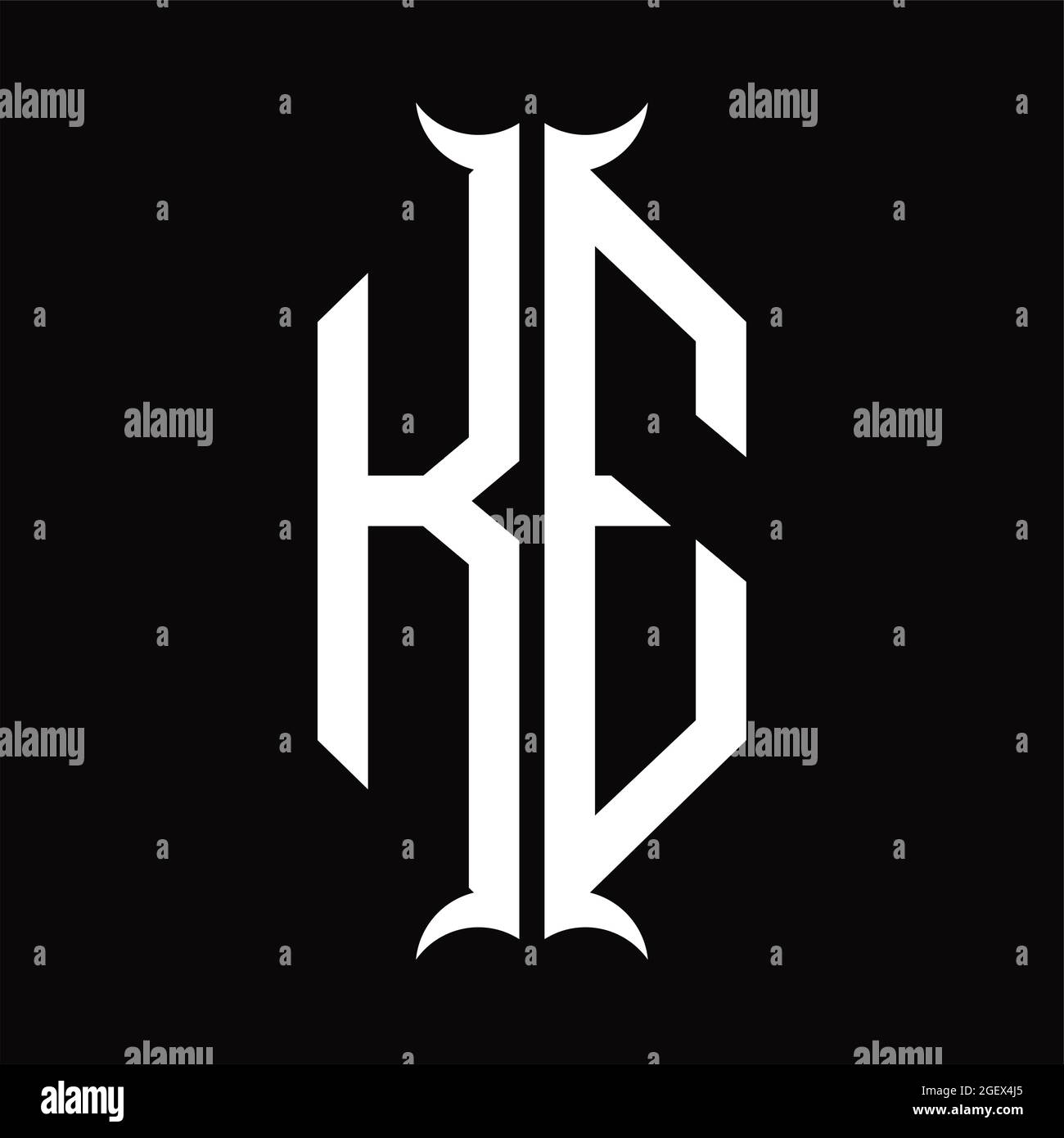 KE Logo monogram with horn shape design template Stock Vector Image & Art - Alamy