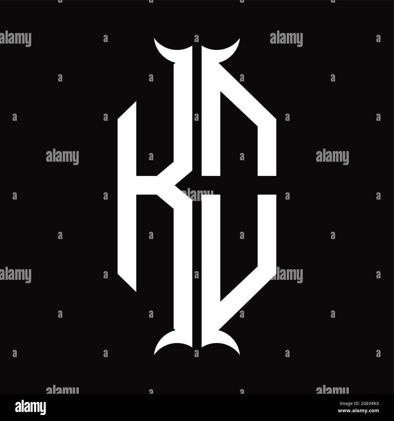 KO Logo monogram with horn shape design template Stock Vector Image ...