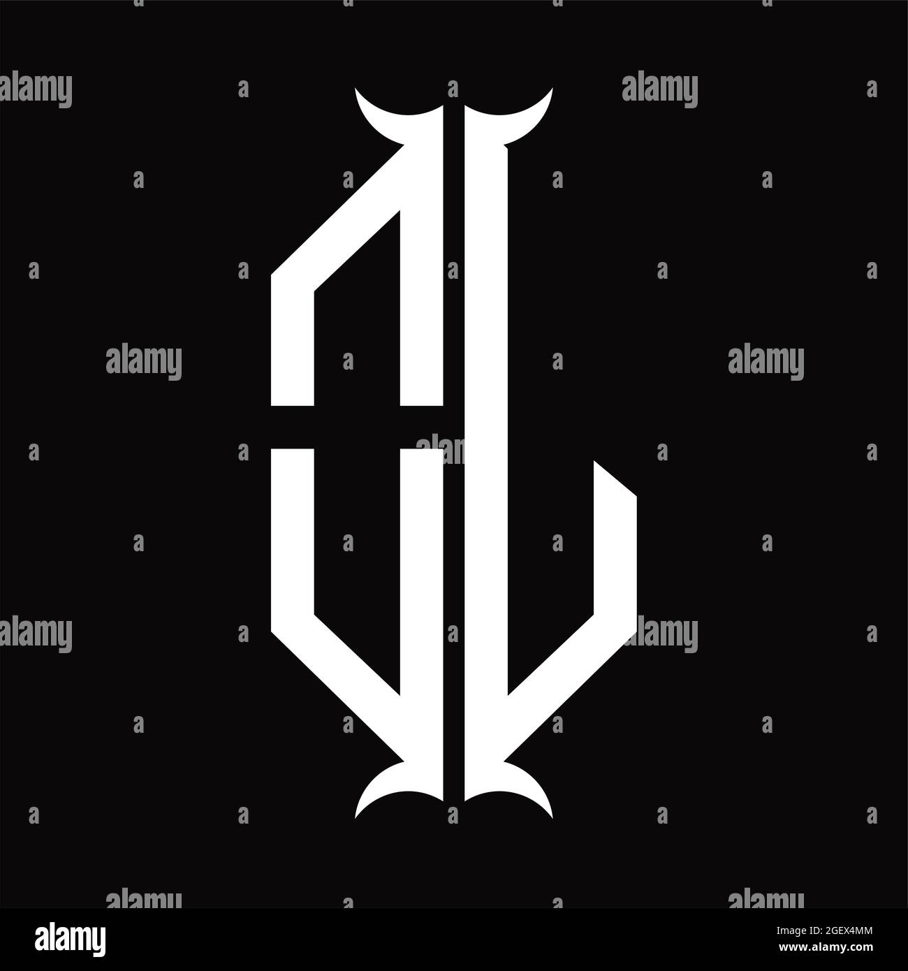 OL Logo monogram with horn shape design template Stock Vector Image ...