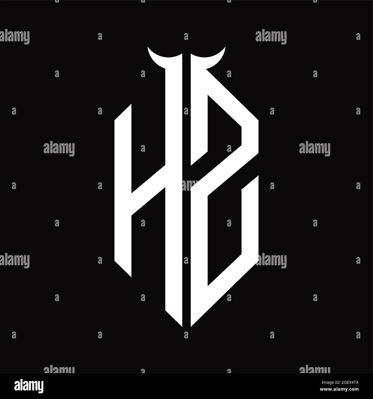 HZ Logo monogram with horn shape design template Stock Vector Image & Art - Alamy