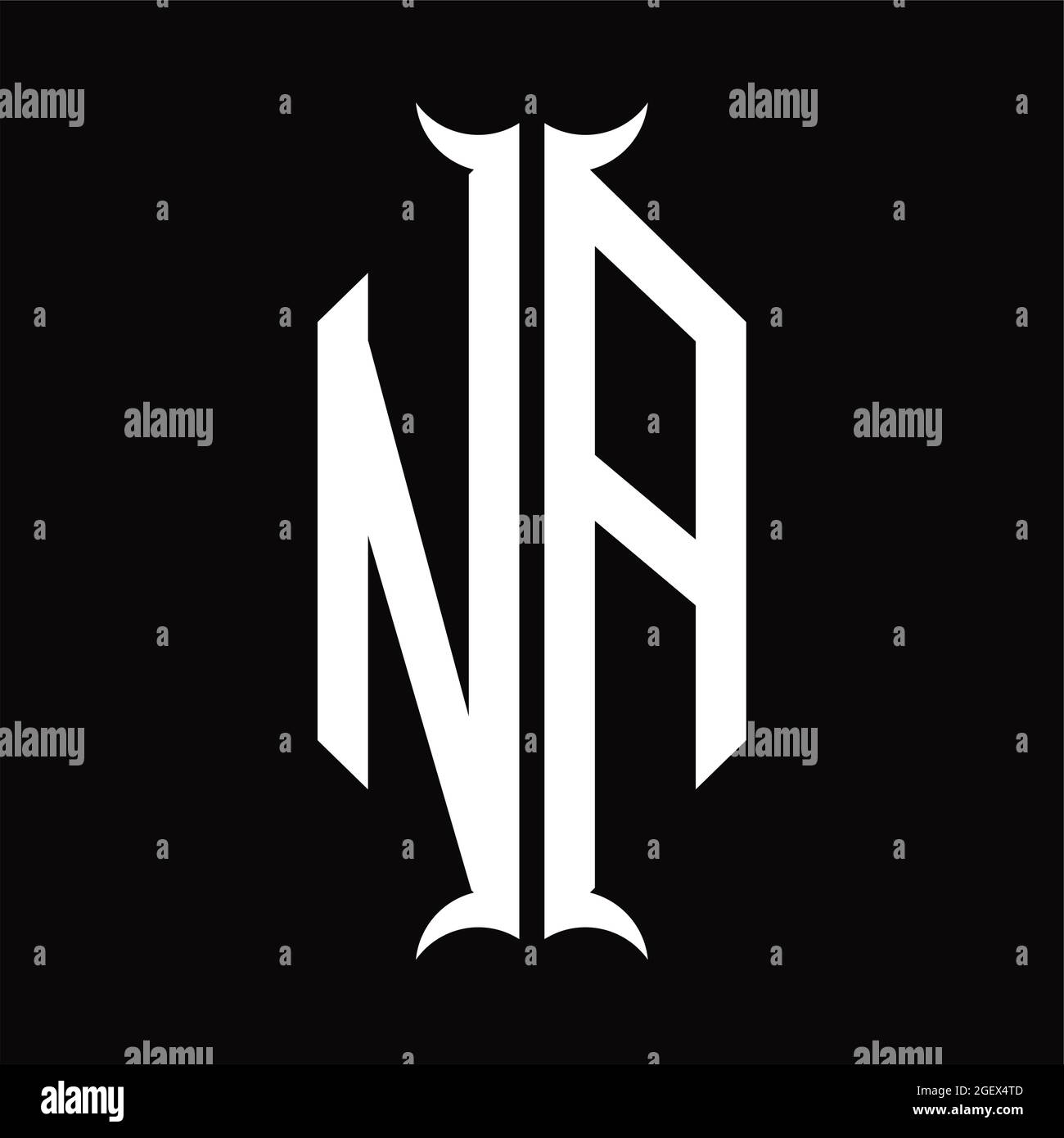 NA Logo monogram with horn shape design template Stock Vector Image ...