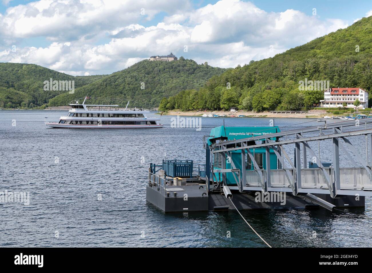 The Eder Dam - a German dam. The river Eder is dammed up to form a ...