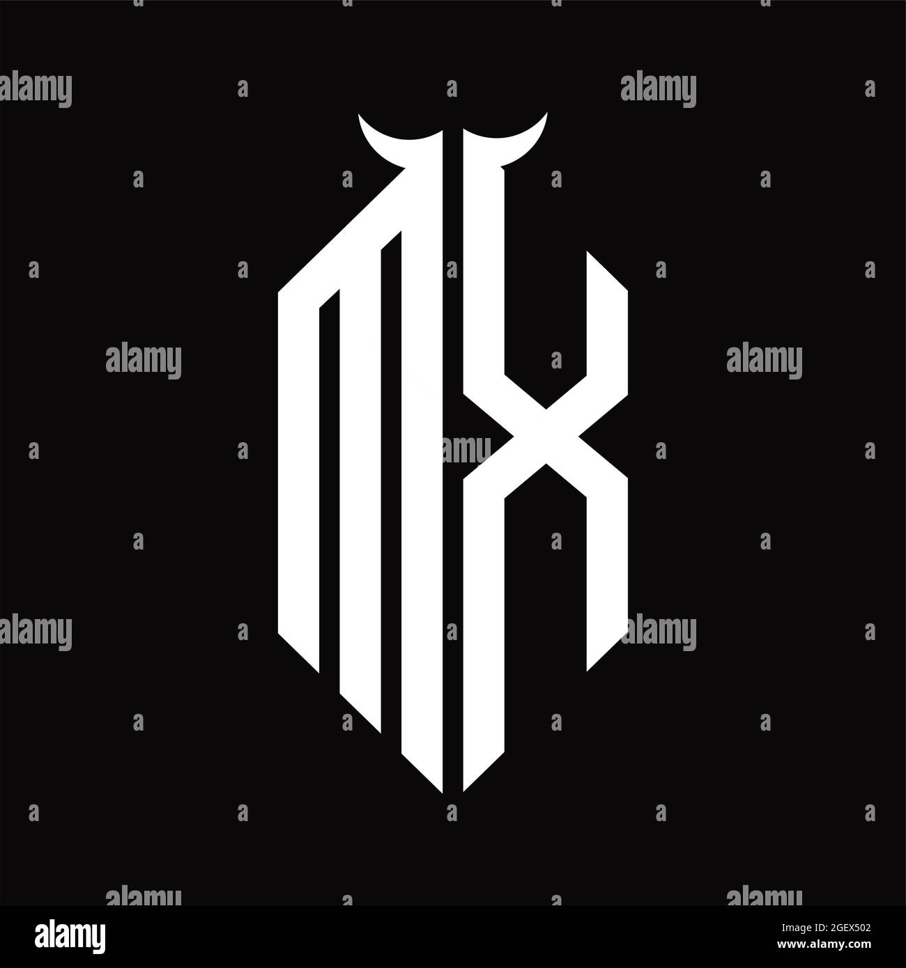 MX Logo monogram with horn shape design template Stock Vector Image & Art - Alamy