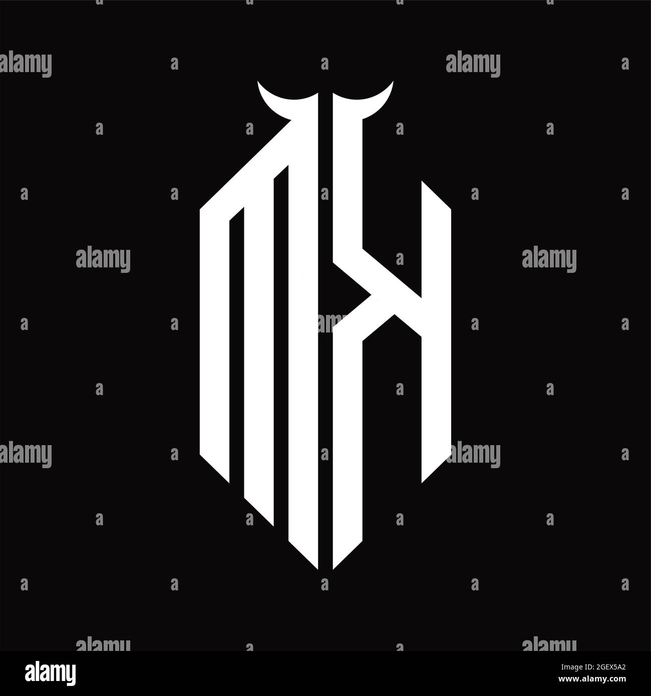 MK Logo monogram with horn shape design template Stock Vector Image ...