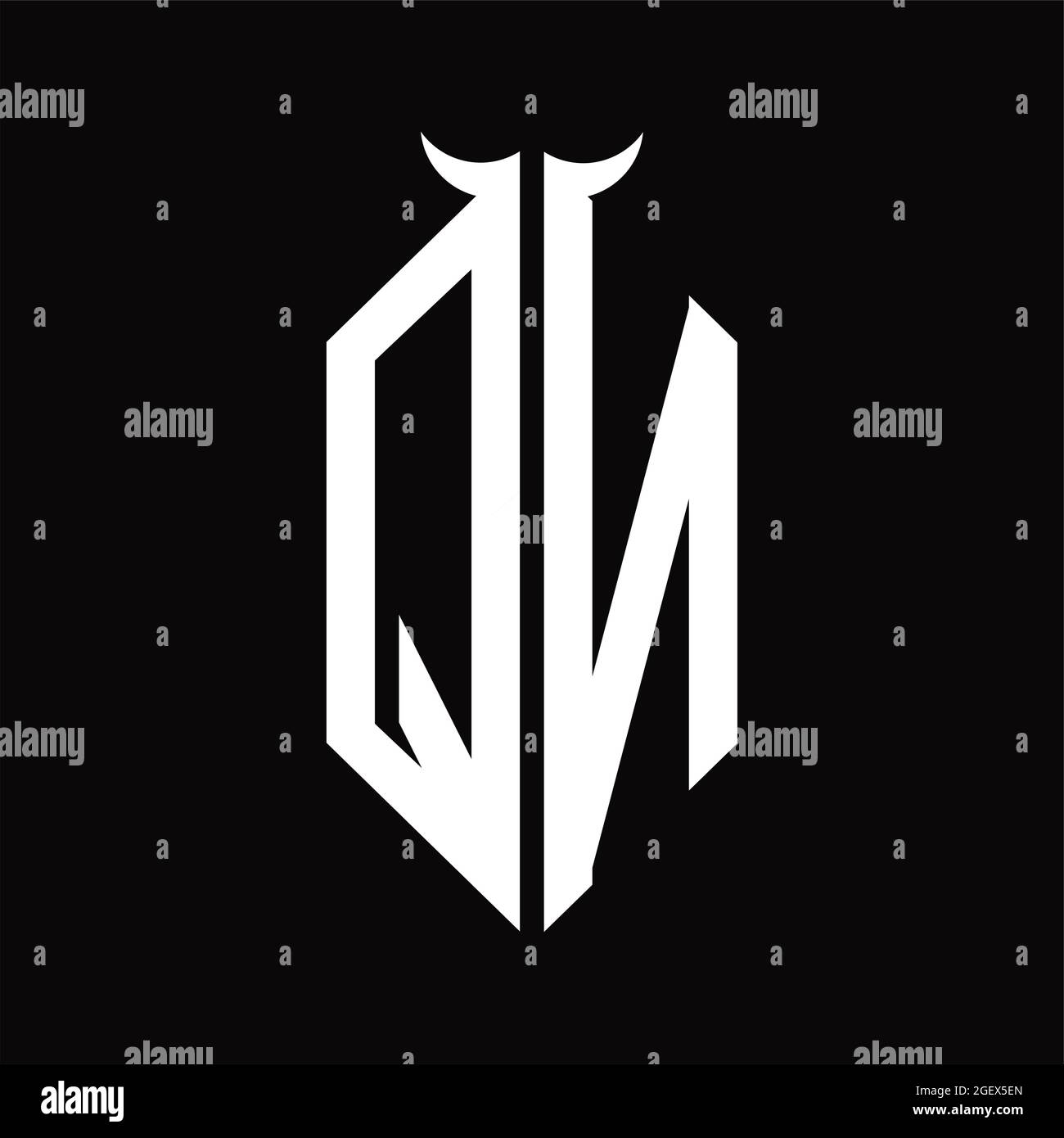 QN Logo monogram with horn shape design template Stock Vector Image ...