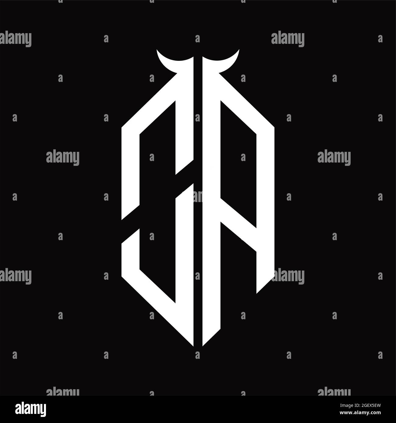 OA Logo monogram with horn shape design template Stock Vector Image ...