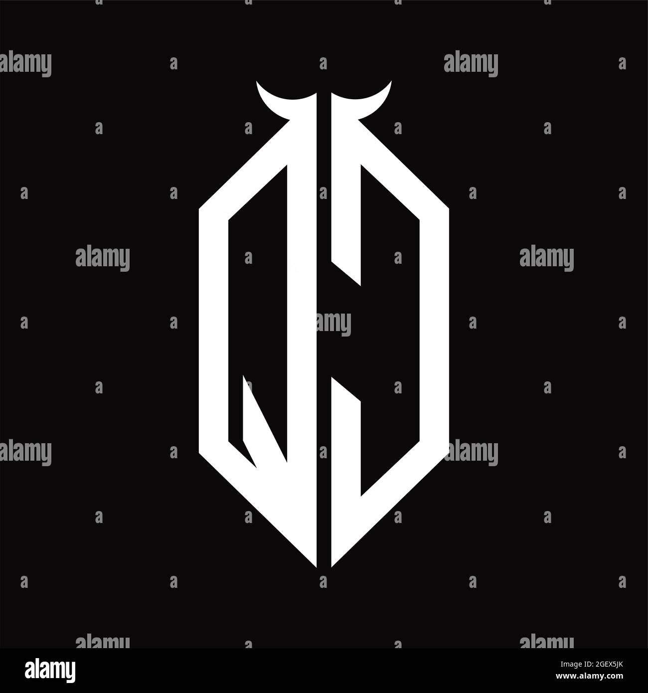 QC Logo monogram with horn shape design template Stock Vector Image ...