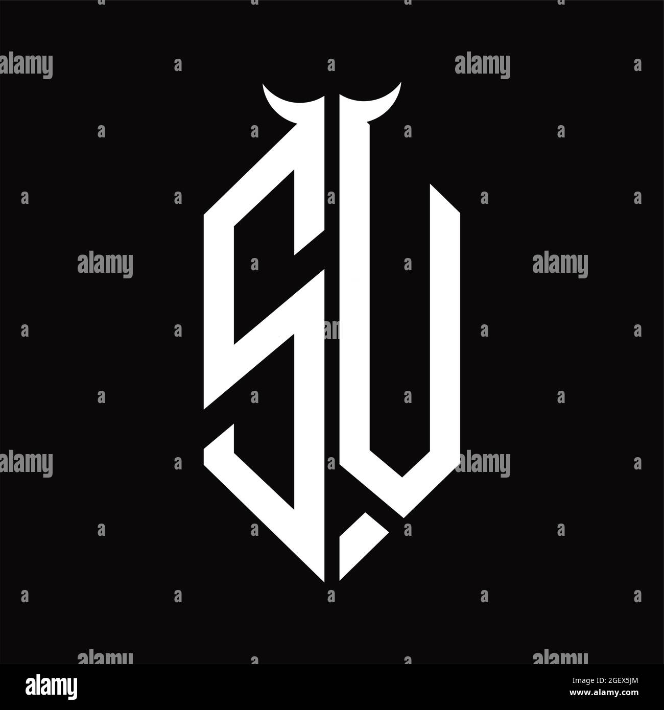 SV Logo monogram with horn shape design template Stock Vector Image ...