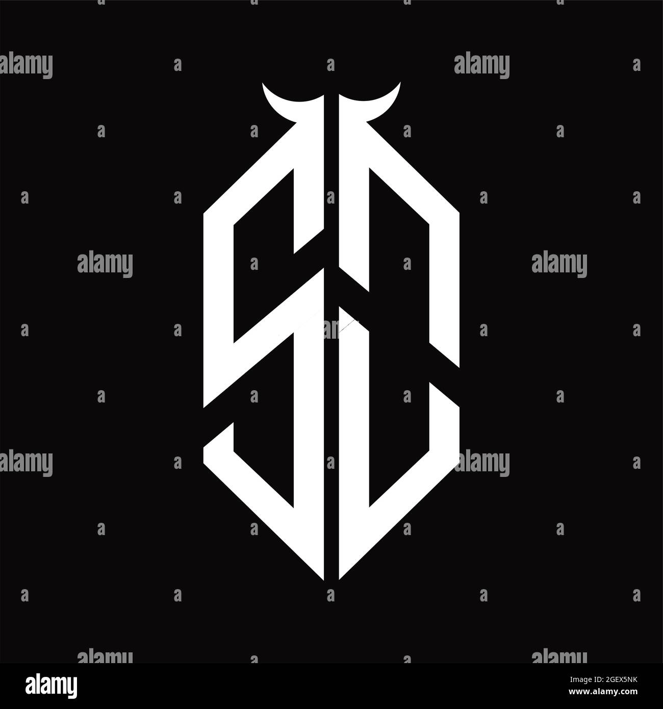 SO Logo monogram with horn shape design template Stock Vector Image ...