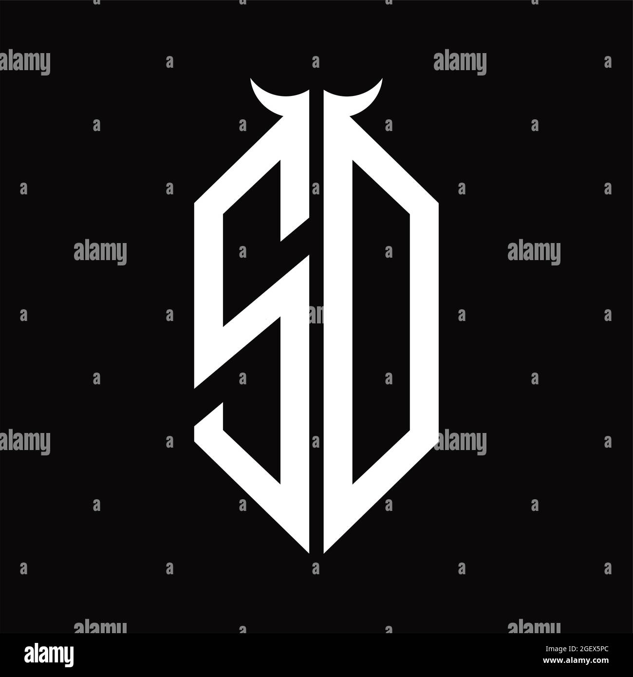SD Logo monogram with horn shape design template Stock Vector Image ...