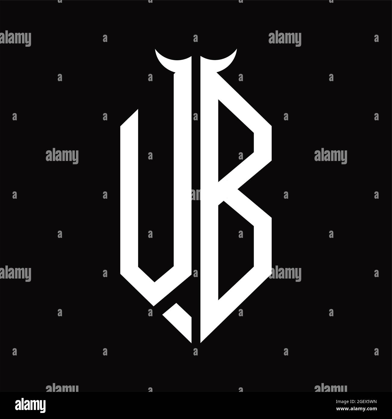 VB Logo monogram with horn shape isolated black and white design ...