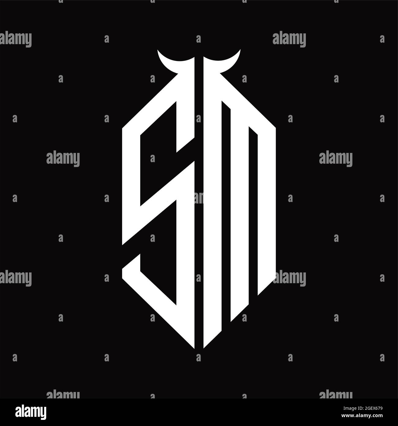 Sm monogram Stock Vector Images - Alamy