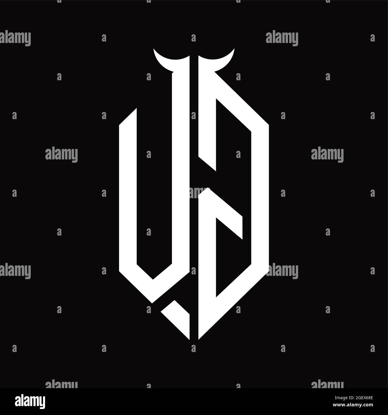 VG Logo monogram with horn shape isolated black and white design ...