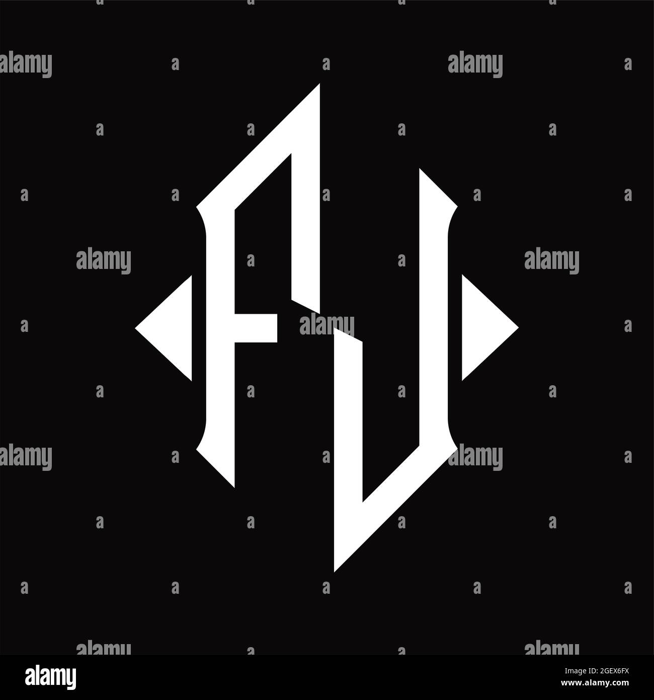 FJ Logo monogram with shield shape isolated black background design ...