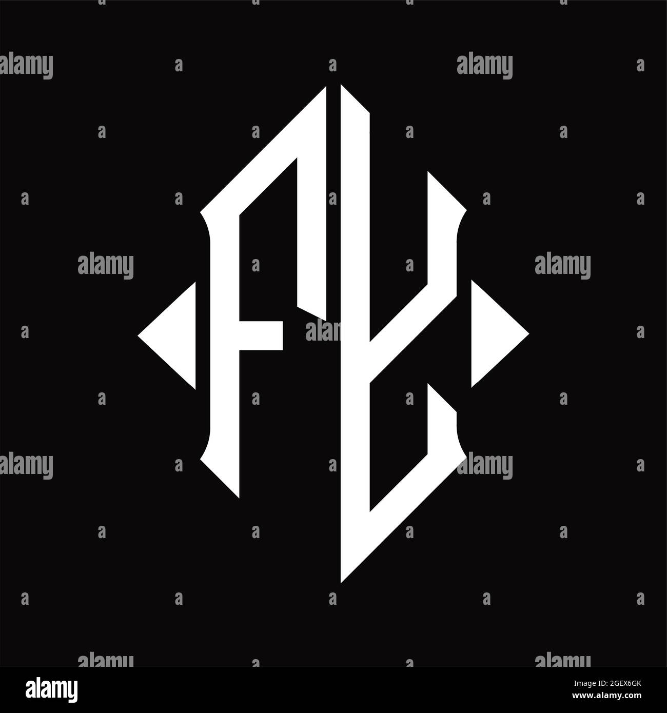 FY Logo monogram with shield shape isolated black background design ...