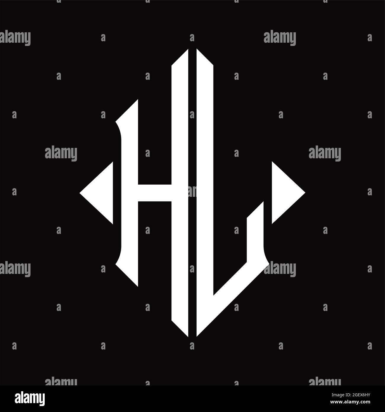 HL Logo monogram with shield shape isolated black background design template Stock Vector Image ...