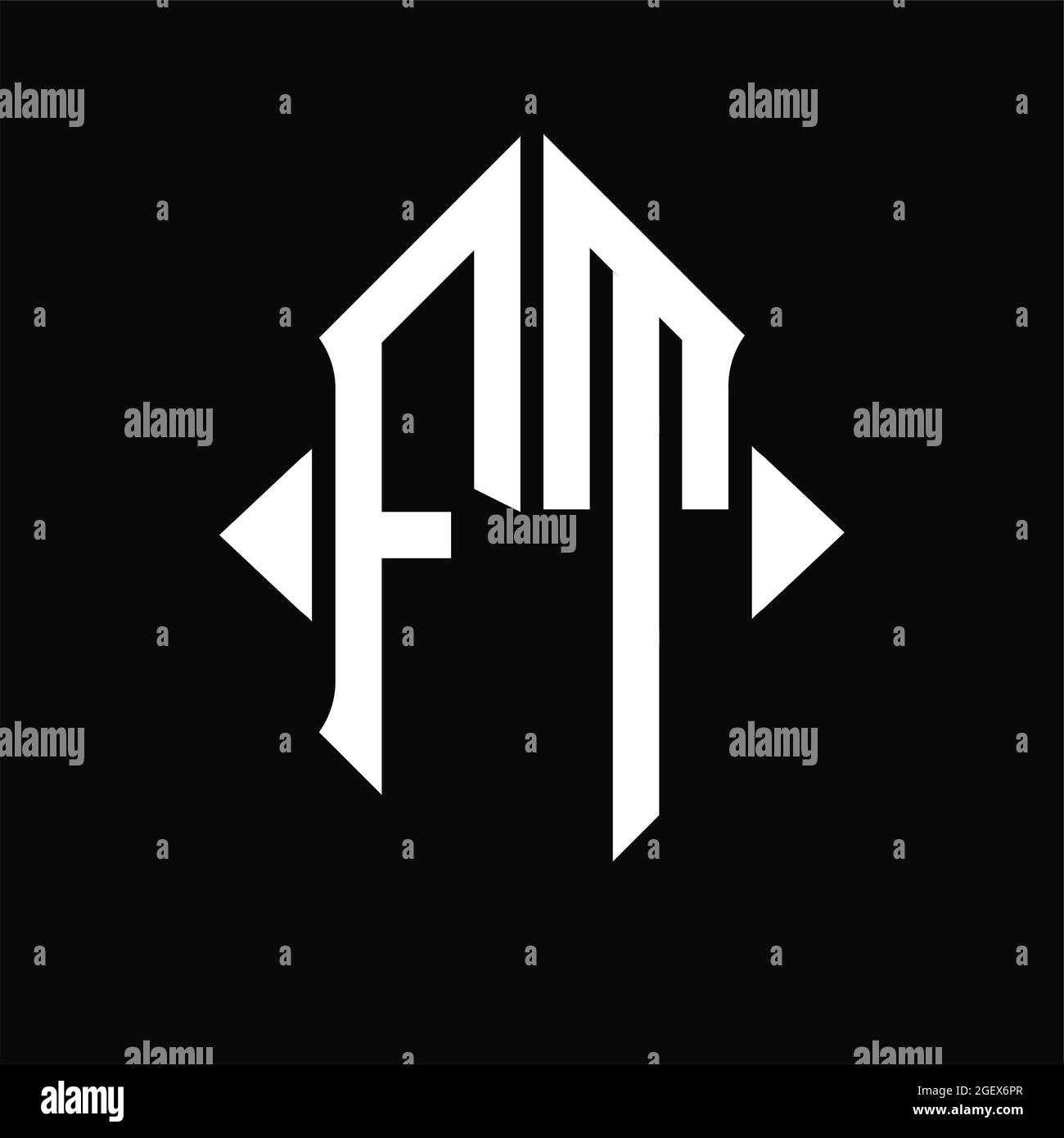 FT Logo monogram with shield shape isolated black background design ...