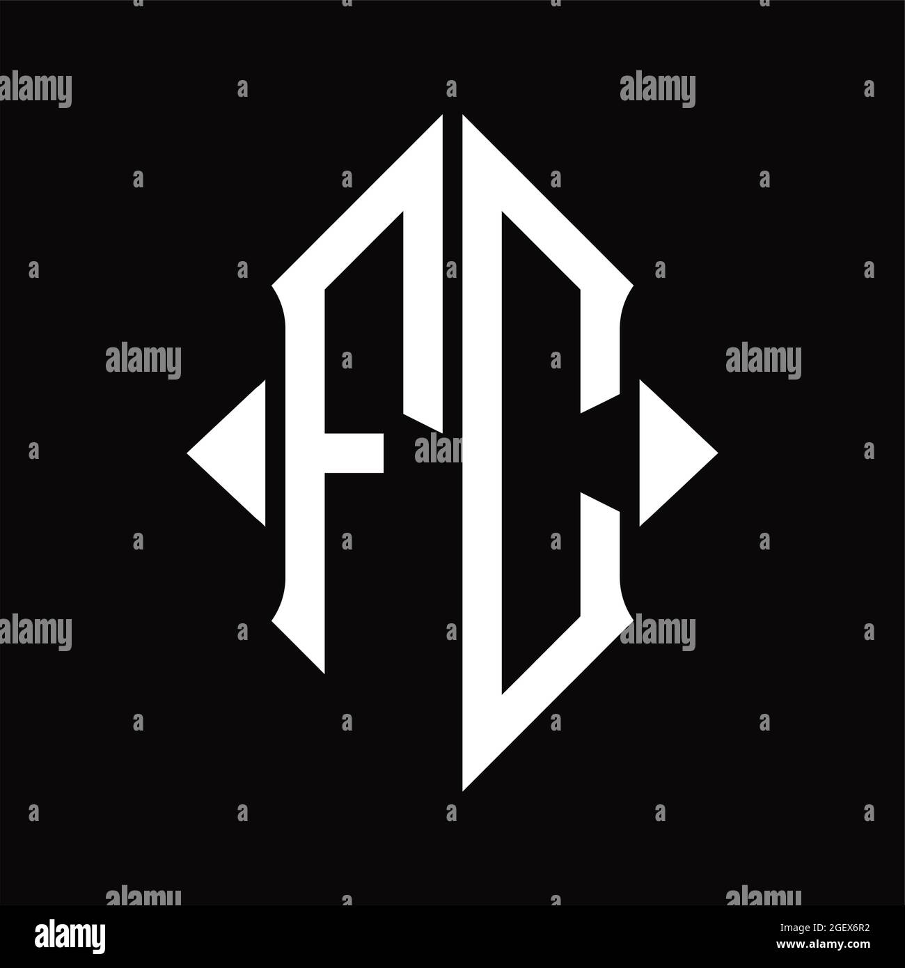 FC Logo monogram with shield shape isolated black background design template Stock Vector Image ...