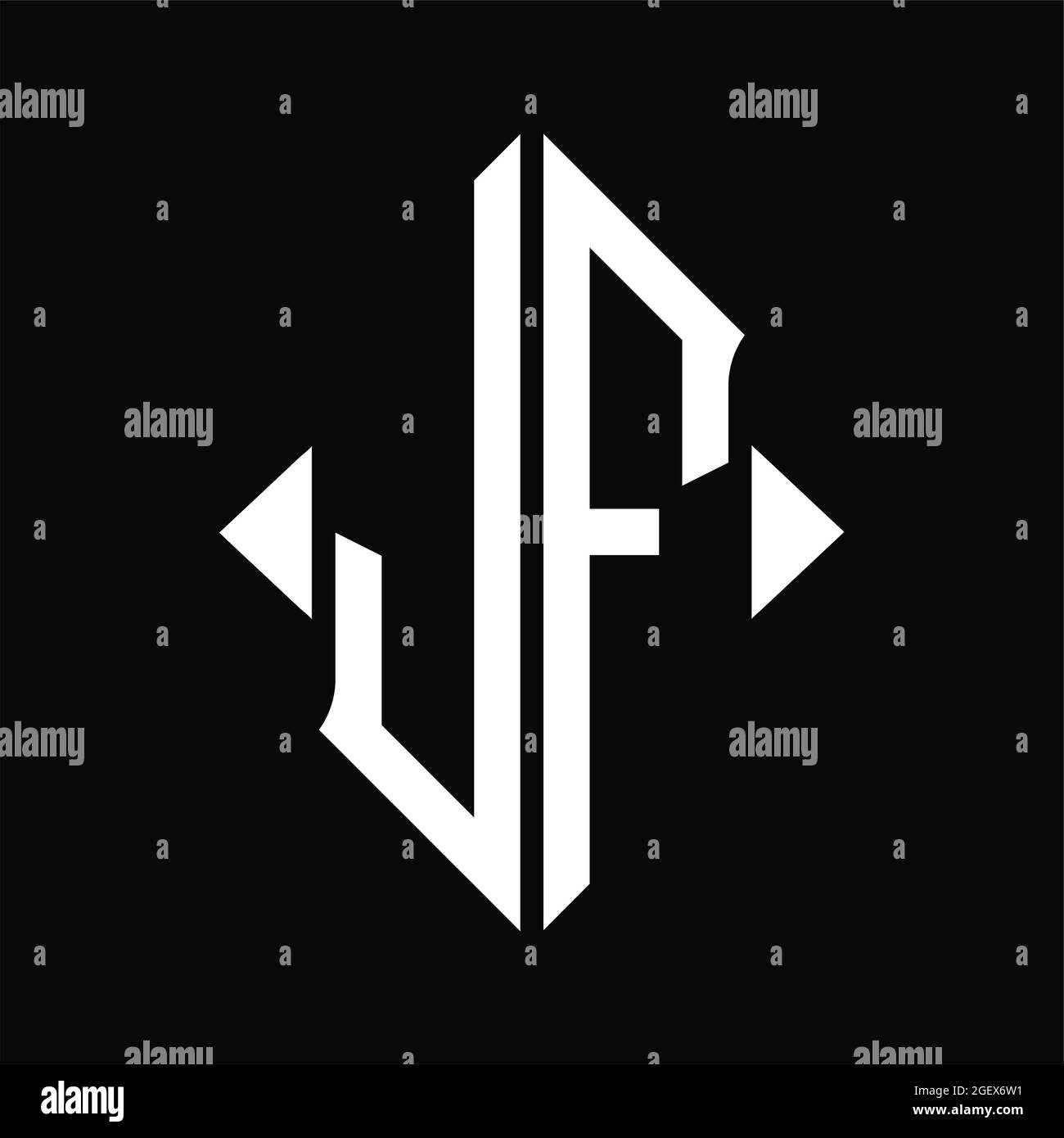 JF Logo monogram with shield shape isolated black background design ...