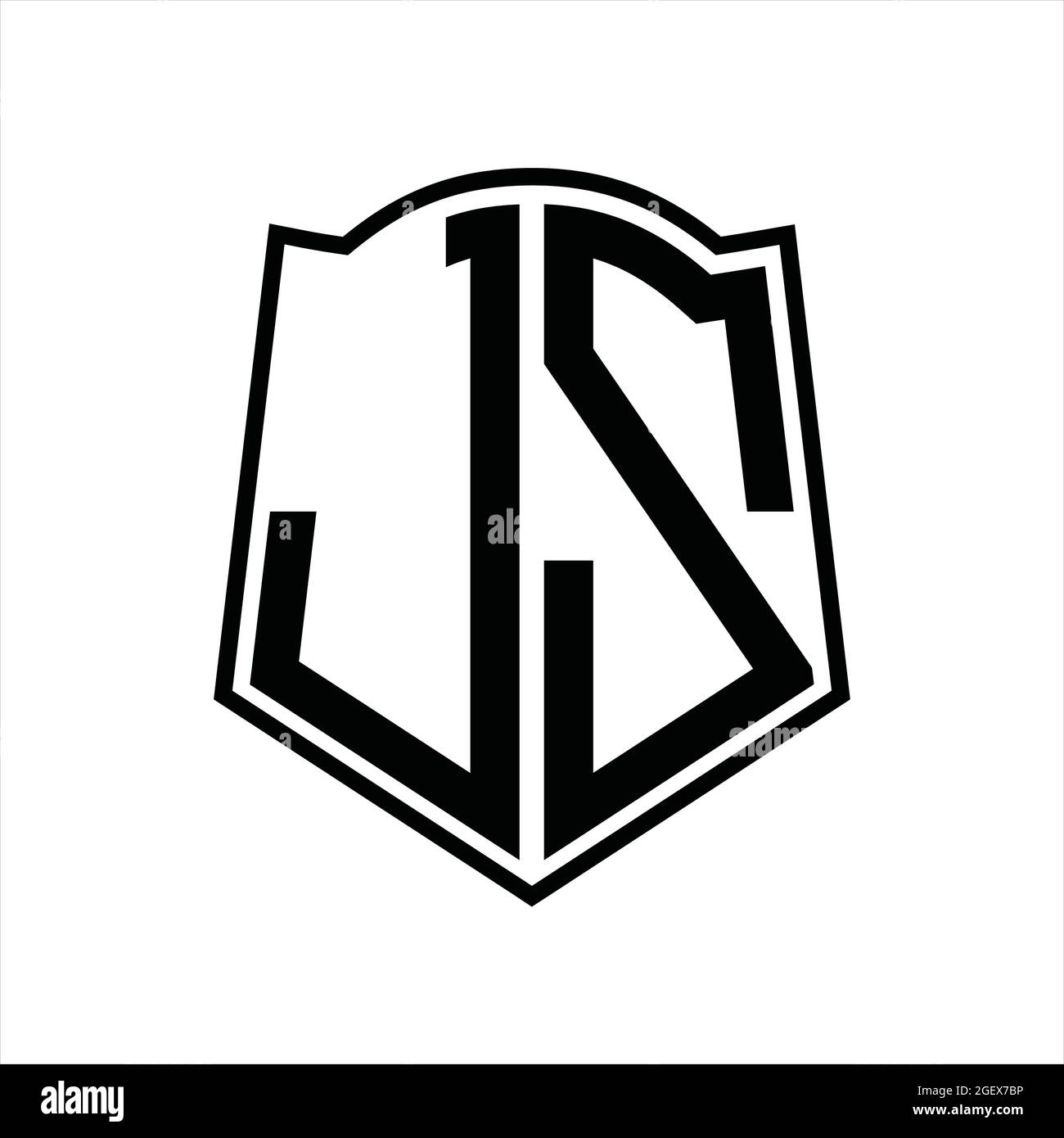 JZ Logo monogram with shield shape isolated black background design ...