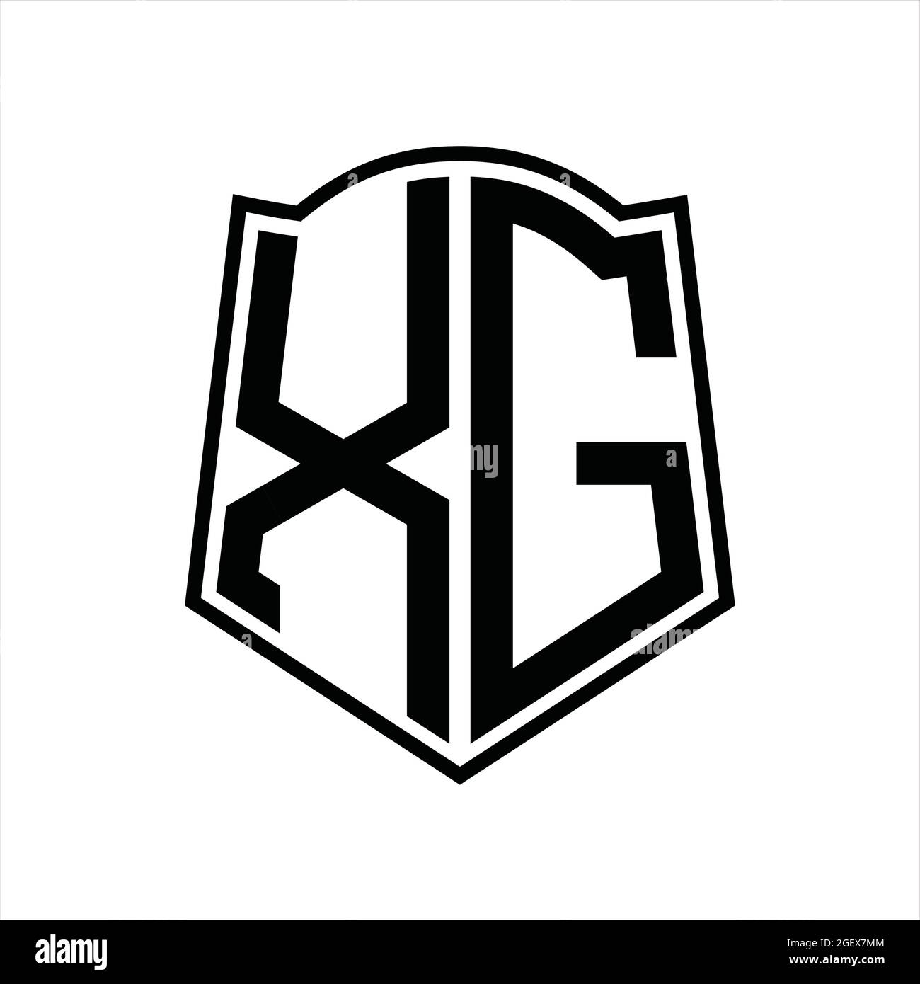 XG Logo monogram with shield shape outline design template isolated in ...