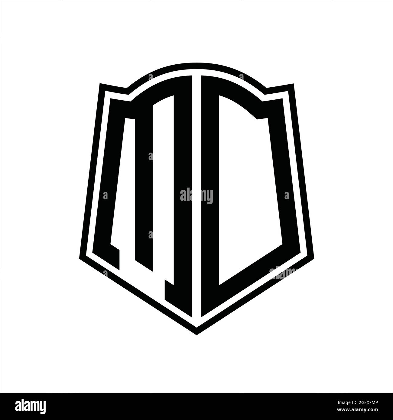 MD Logo monogram with shield shape outline design template isolated in ... MD Logo monogram with shield shape outline design template isolated in ...