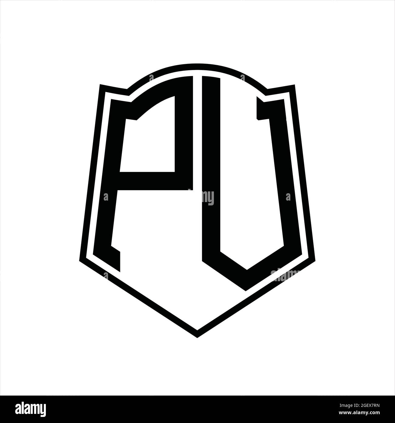 PV Logo monogram with shield shape outline design template isolated in ...