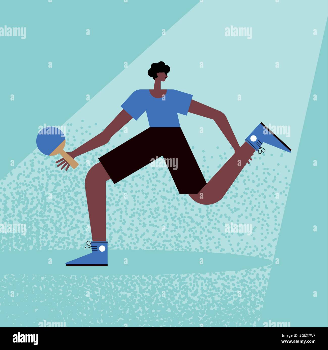 afro man practicing ping pong character Stock Vector Image & Art - Alamy