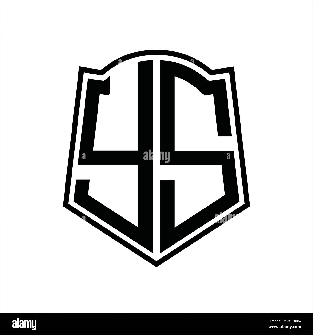 YS Logo monogram with shield shape outline design template isolated in ...