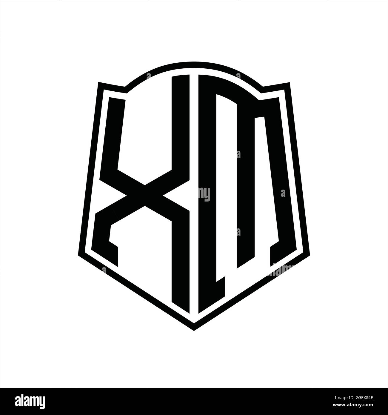 XM Logo monogram with shield shape outline design template isolated in ...