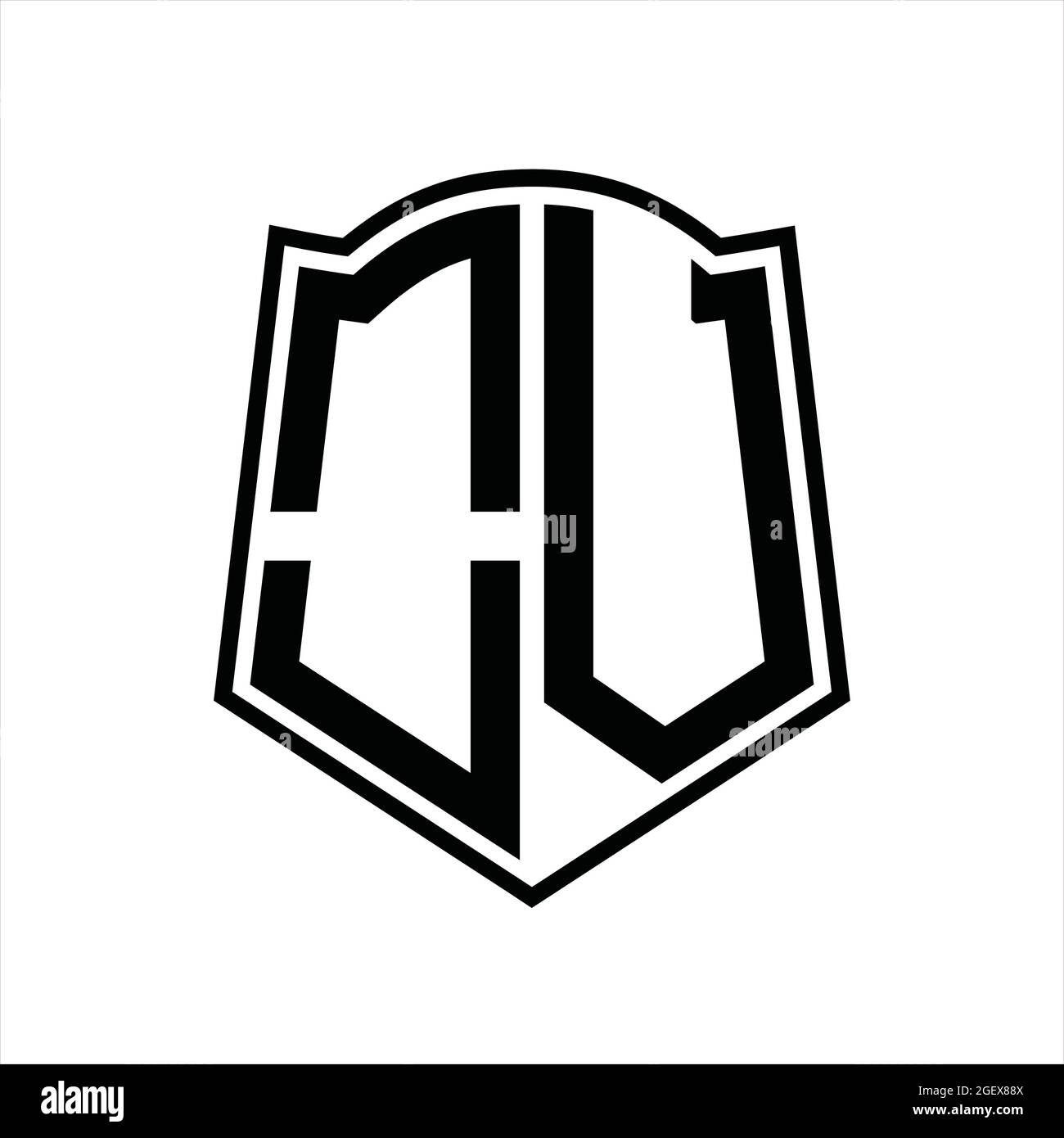 OV Logo monogram with shield shape outline design template isolated in white background Stock ...