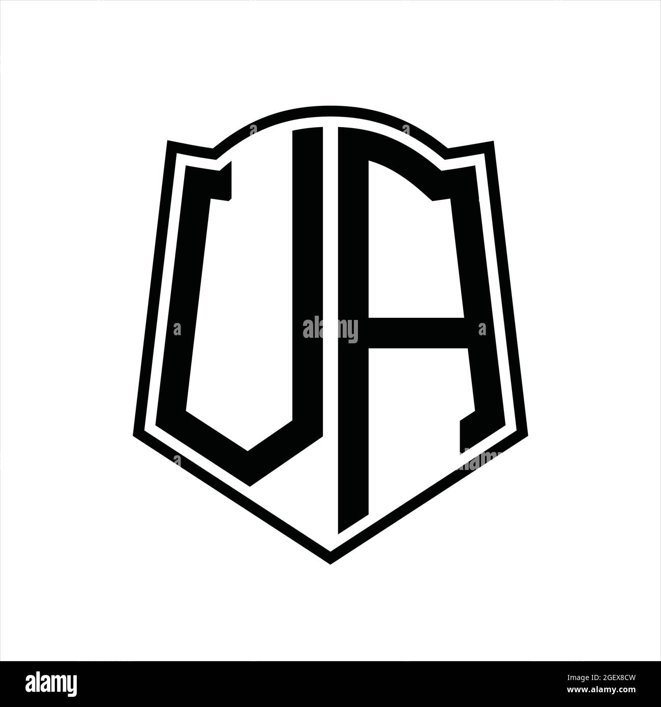 VA Logo monogram with shield shape outline design template isolated in ...